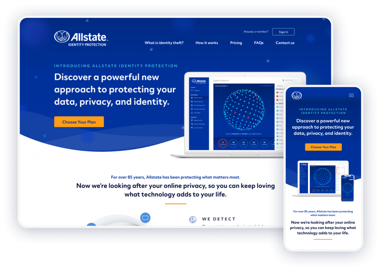 Allstate Identity Protection Website | Scott Sanders - Product Designer